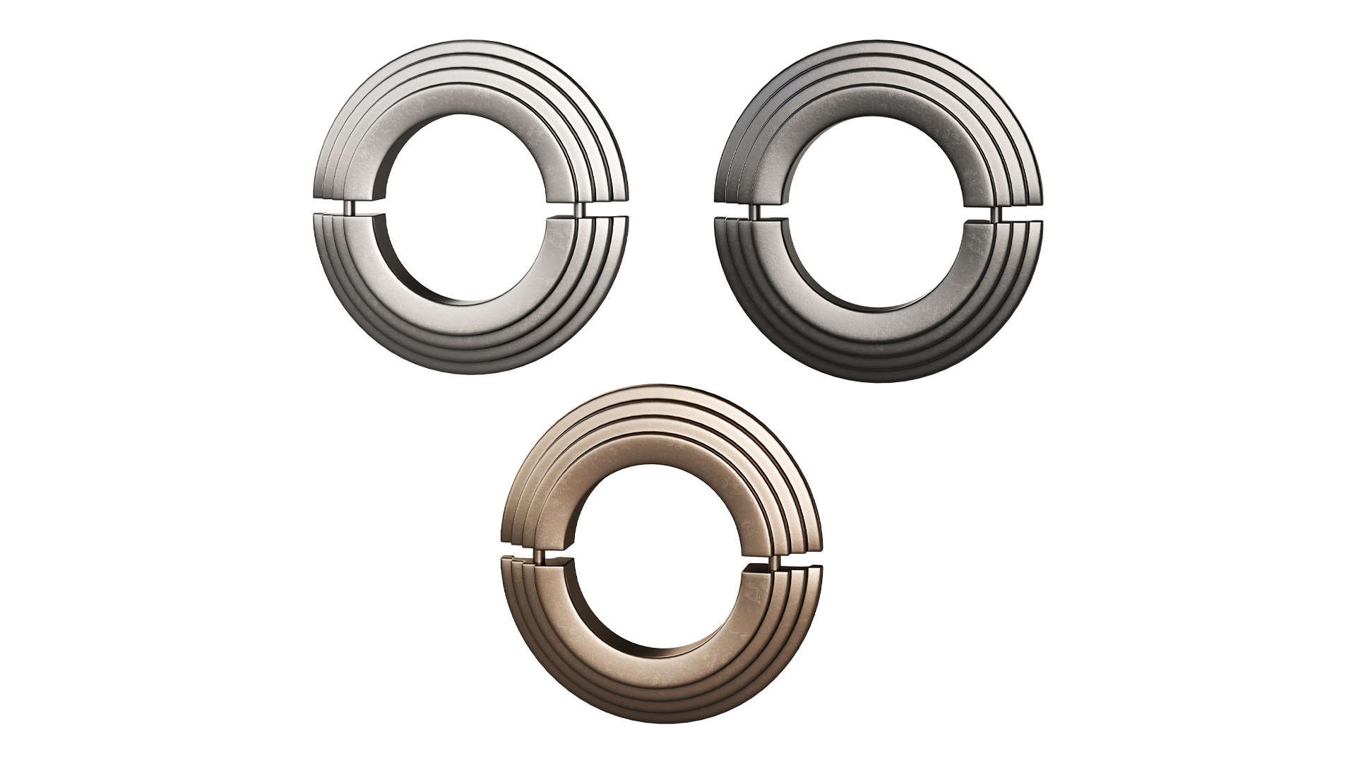 Black Radiator Pipe Flanges Aluminum Escutcheon Ring Plate 3D Model ...