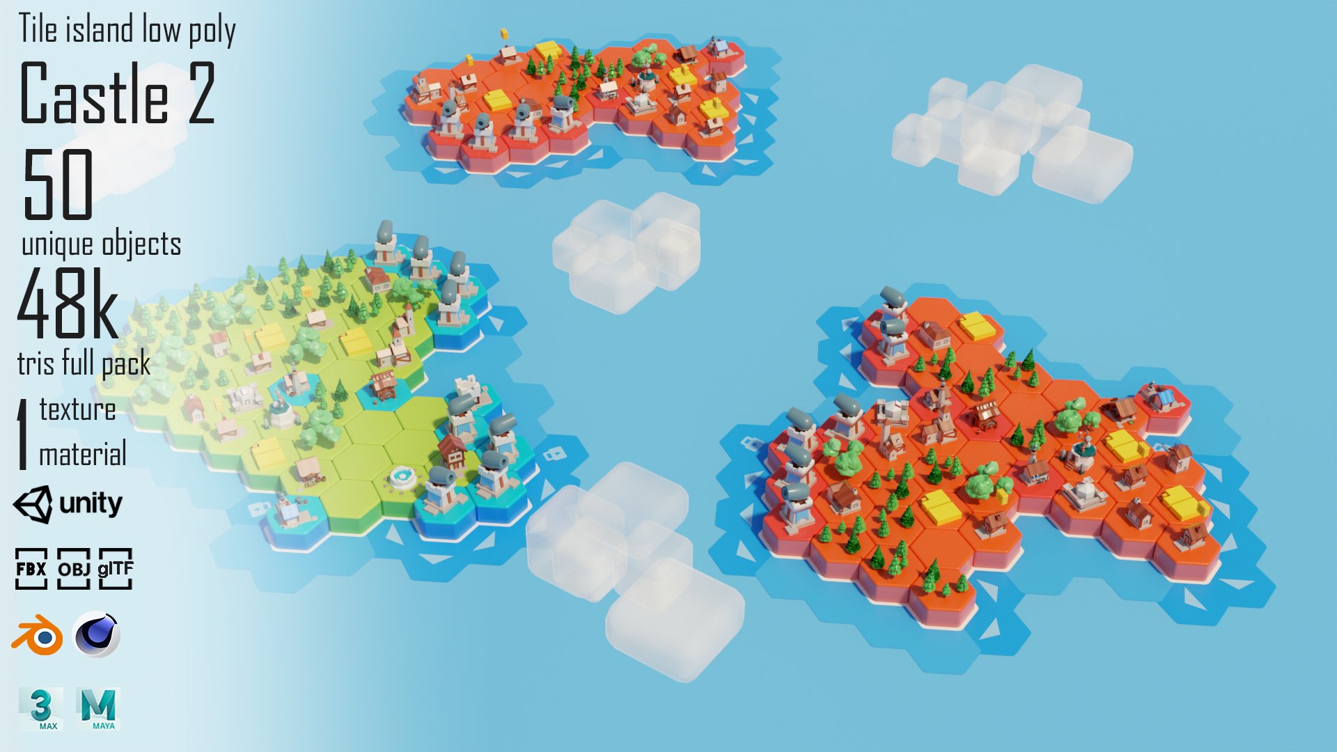 3D Tile Island Castle 2 - TurboSquid 1854382
