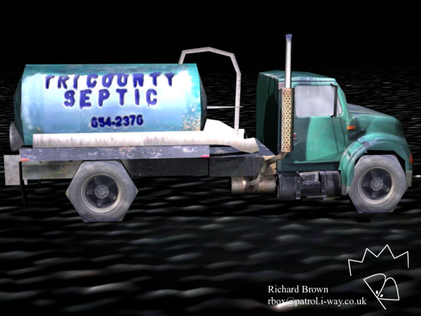 septic oil tanker 3d model