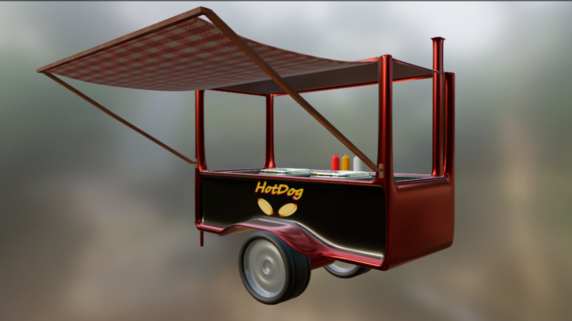 3D Hot Dog Cart Model - TurboSquid 1886340