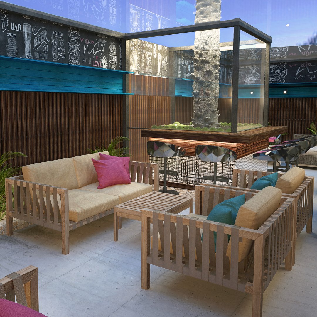 3D Model Scene Restaurant Bar Lounge - TurboSquid 1311469