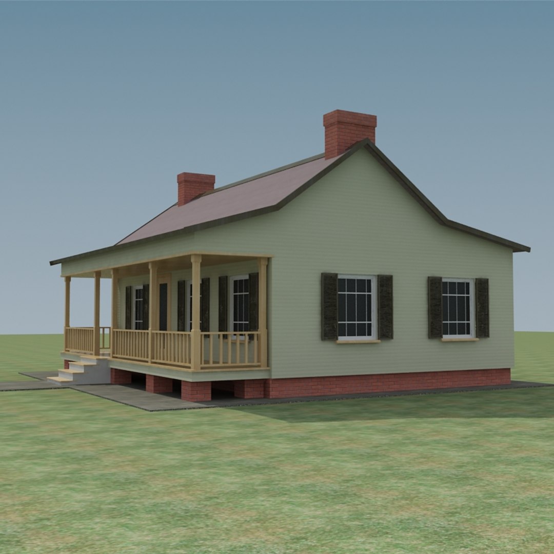 3d model small town house building