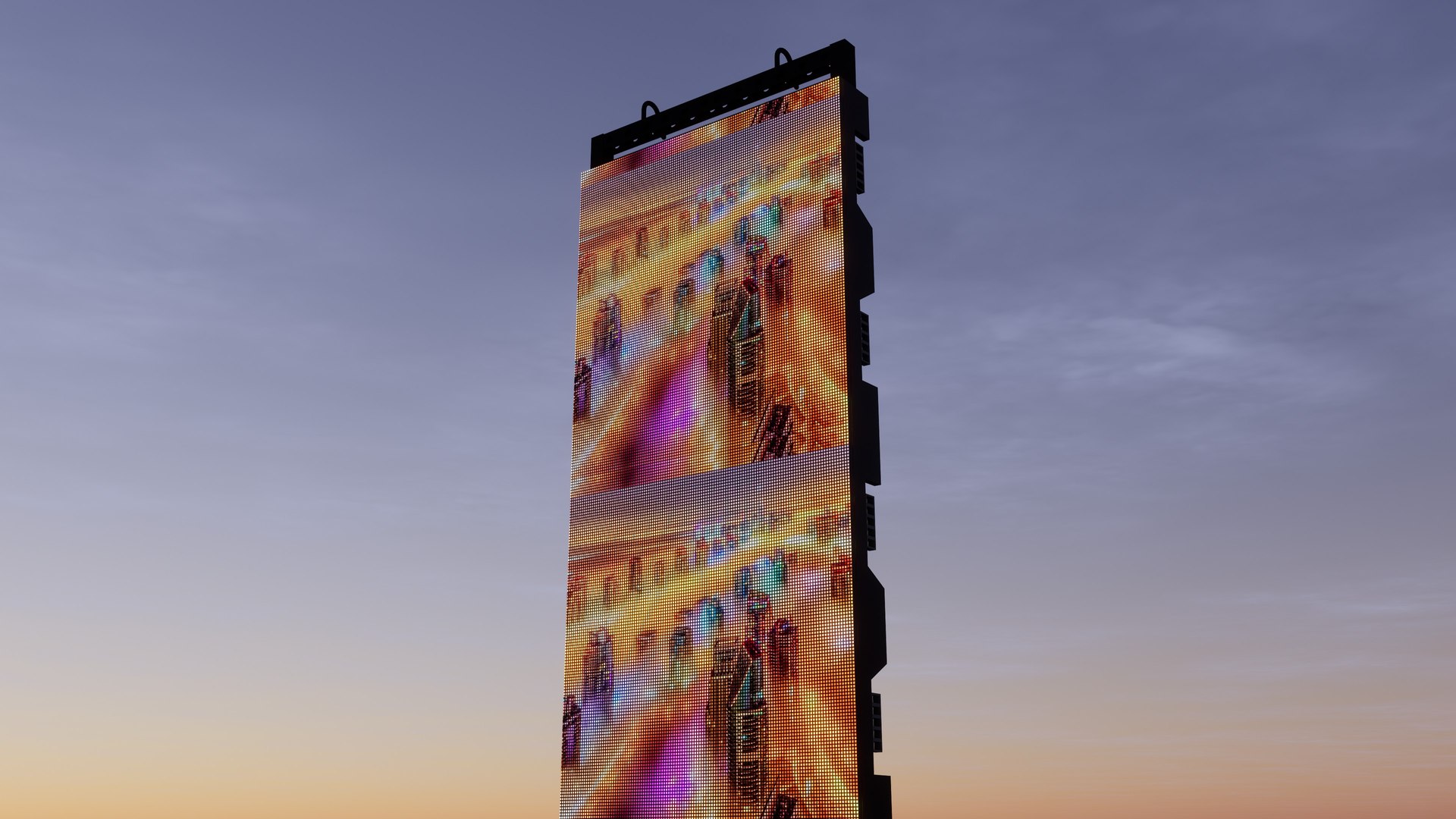3D Led Screen Display Panel Monitor With Shackle Fly Bar - TurboSquid ...