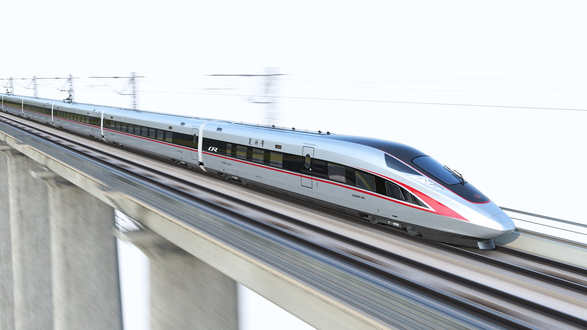 China High Speed Rail CR400AF Fuxing EMU 3D model - TurboSquid 1956448