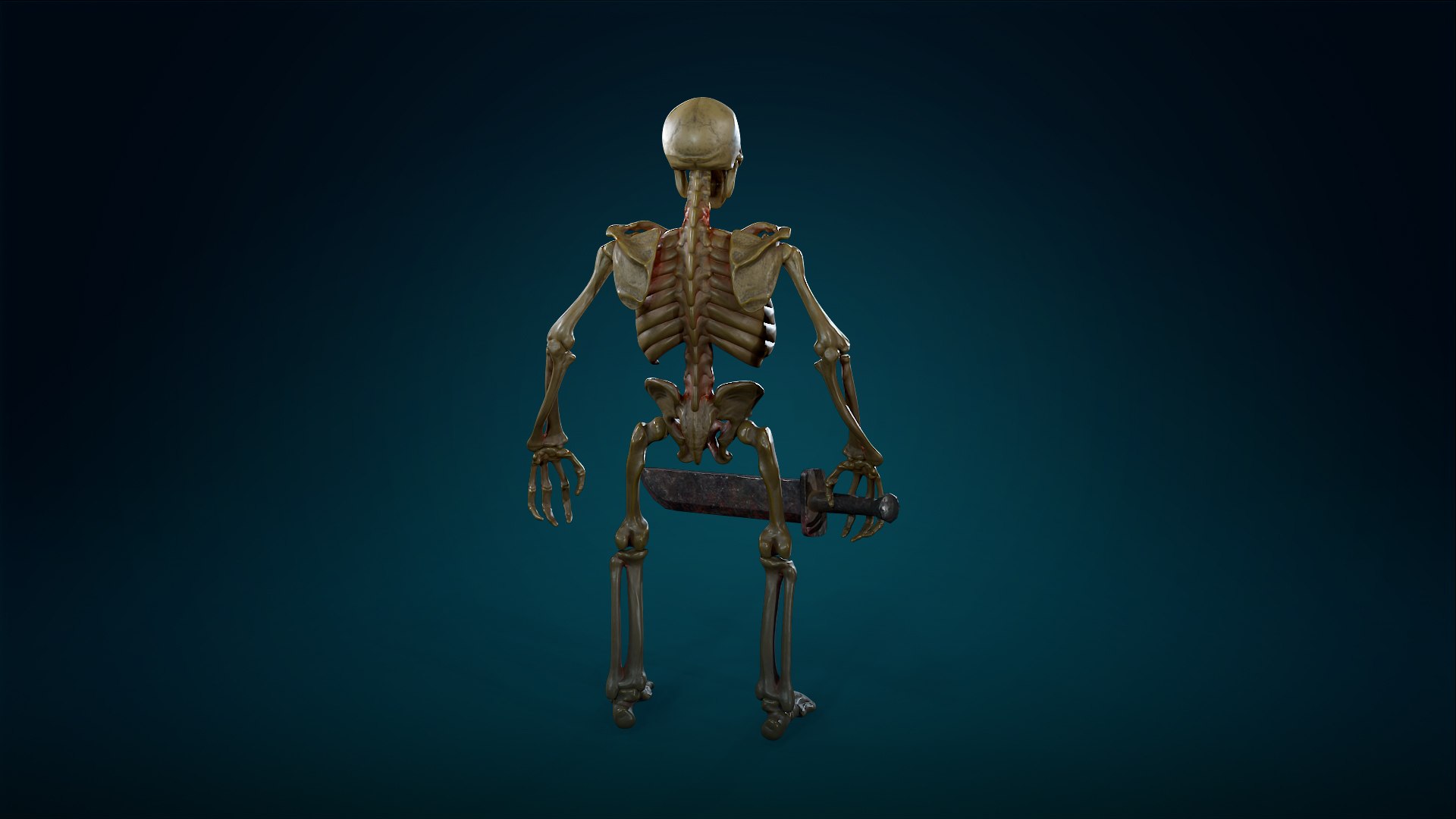 3D Skeleton Undead Warrior Yellow - Rigged - Animated - Lowpoly - Game ...