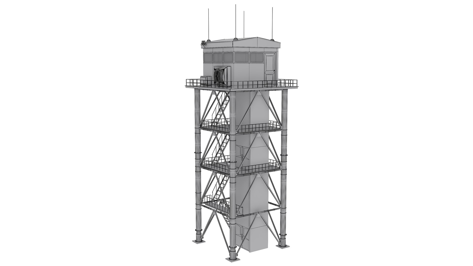 Prison And Watch Tower 3D - TurboSquid 2285958