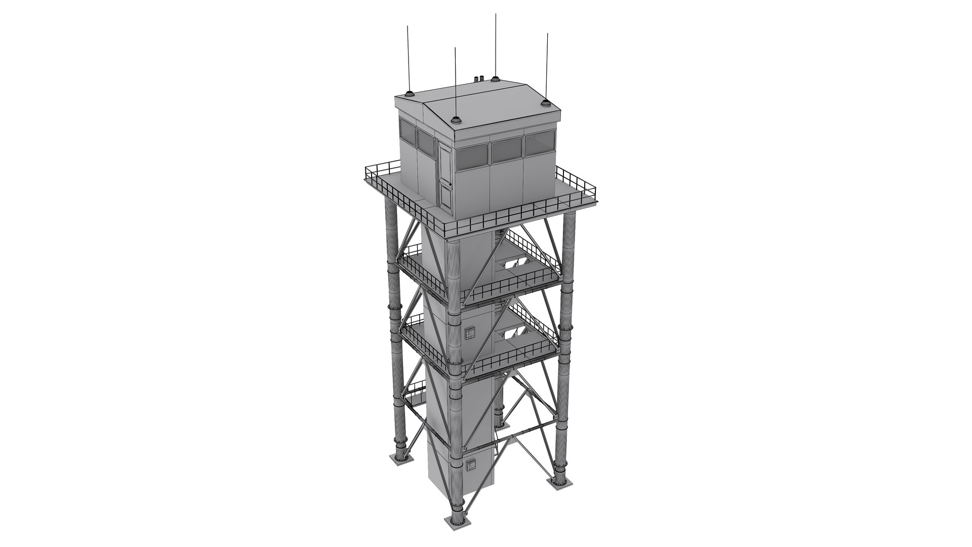 Prison And Watch Tower 3D - TurboSquid 2285958