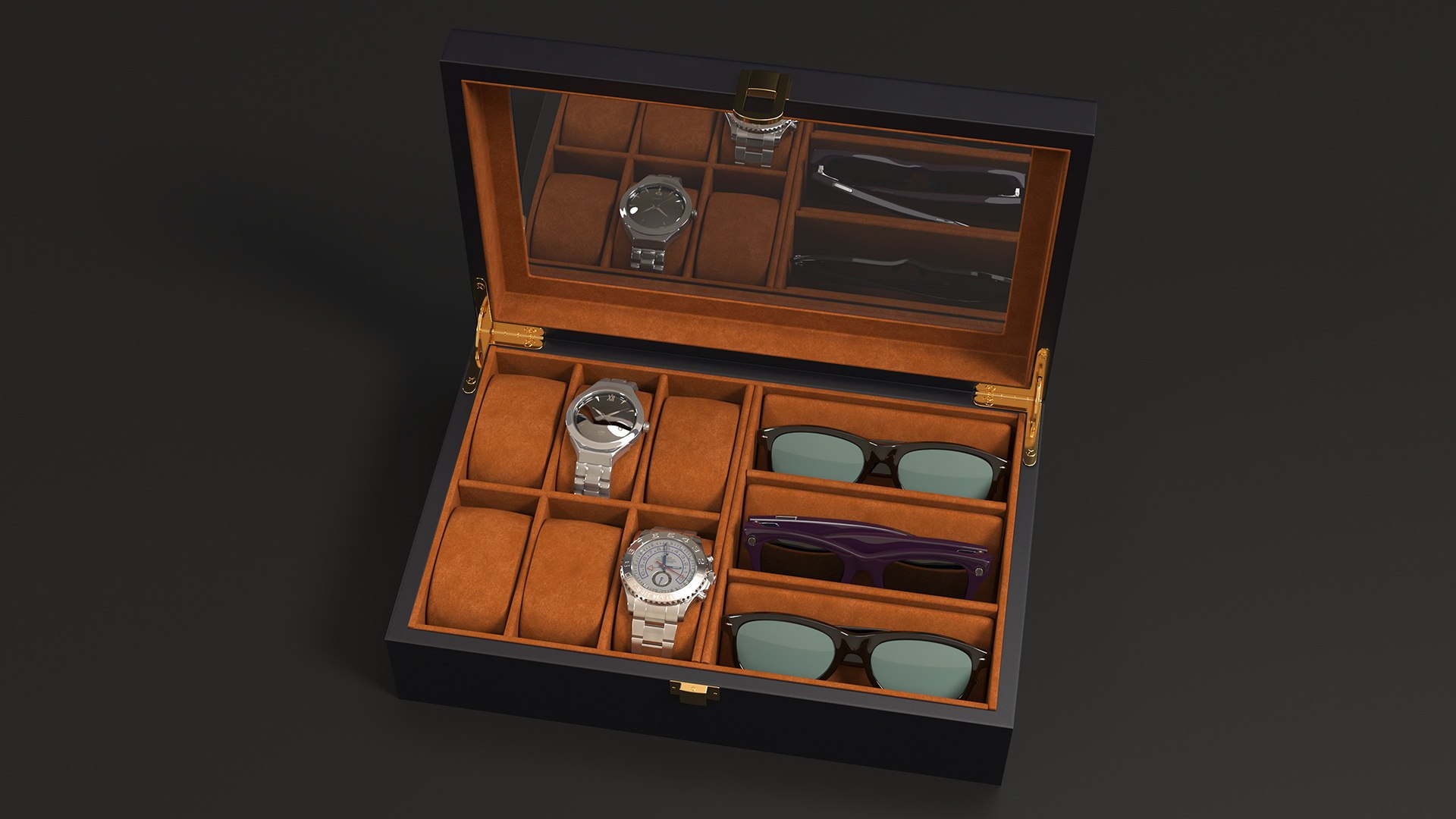 Organizer with Watches and Glasses 3D model - TurboSquid 2025076