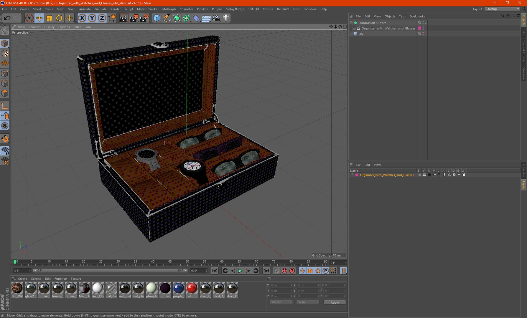 Organizer with Watches and Glasses 3D model - TurboSquid 2025076