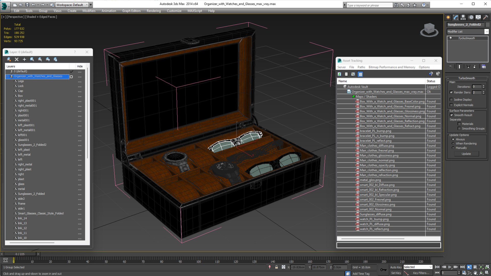 Organizer with Watches and Glasses 3D model - TurboSquid 2025076