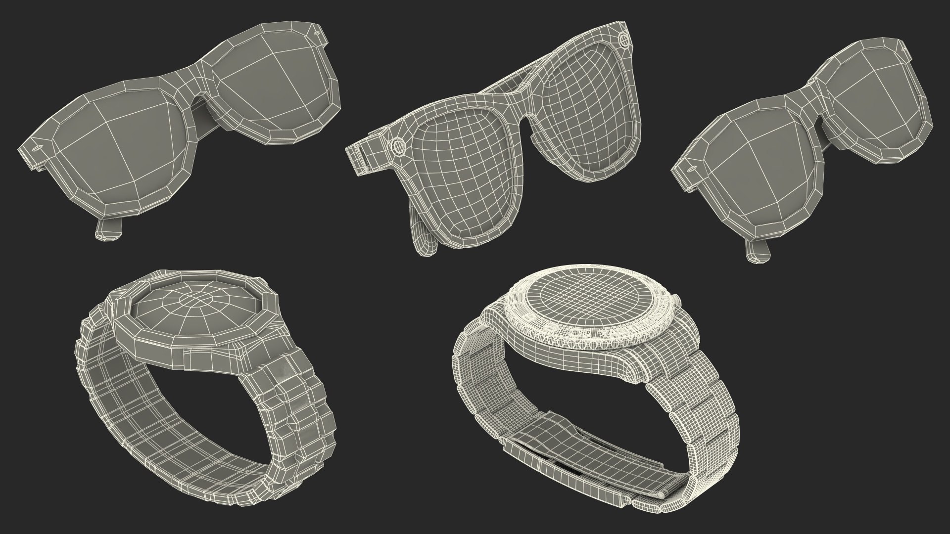 Organizer with Watches and Glasses 3D model - TurboSquid 2025076