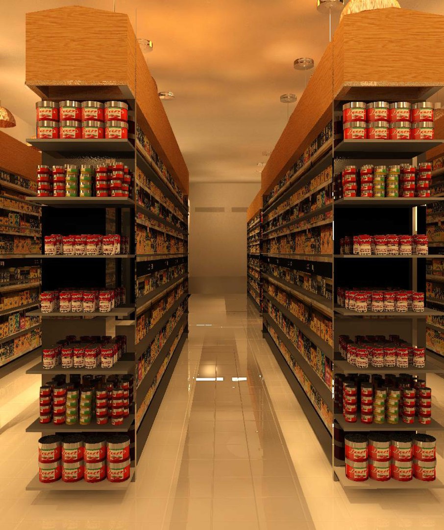 3D Model Supermarket- Shelf - TurboSquid 2106781
