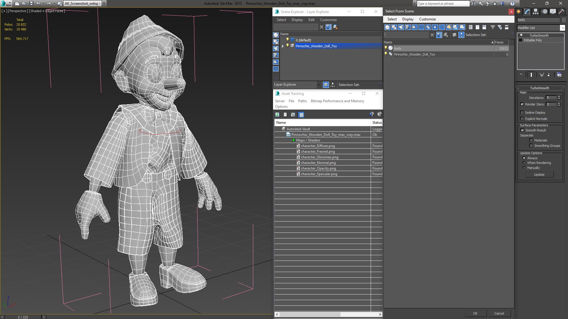 Pinocchio Wooden Doll Toy Model - TurboSquid 2072247