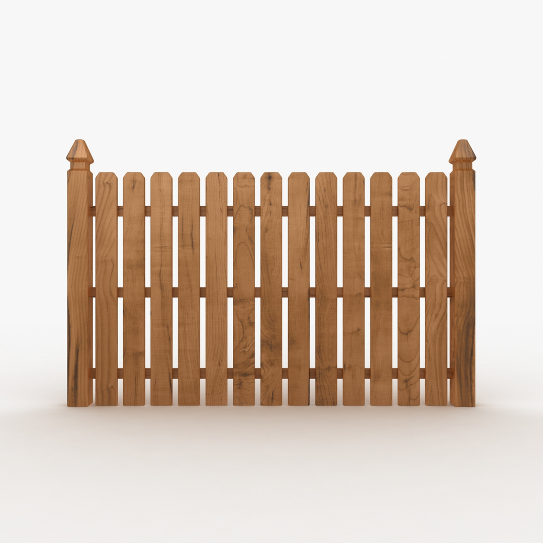 3d Model Realistic Fence Wood 04