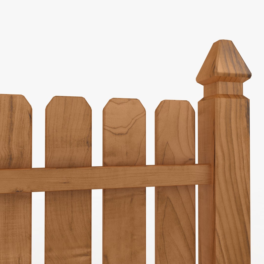 3d Model Realistic Fence Wood 04
