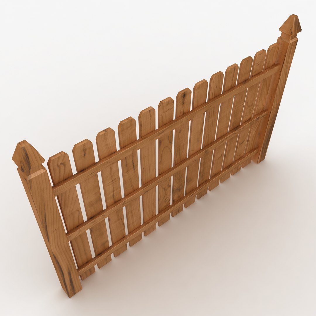 3d Model Realistic Fence Wood 04