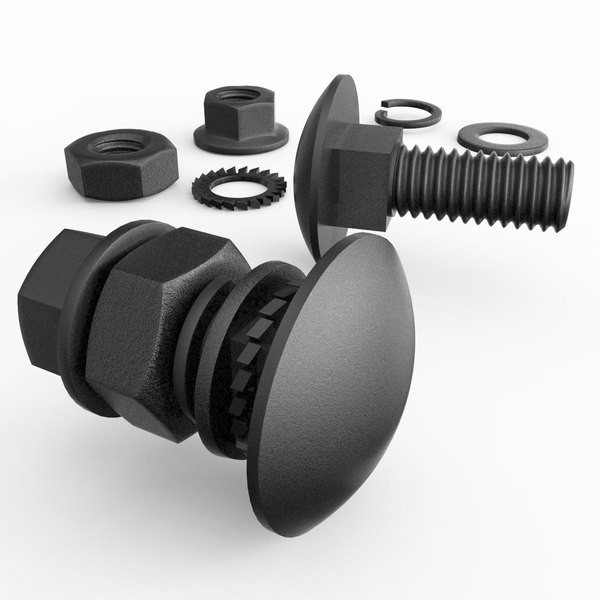 Screw with nut 17 3D - TurboSquid 1925490 Screw with nut 17 3D - TurboSquid 1925490