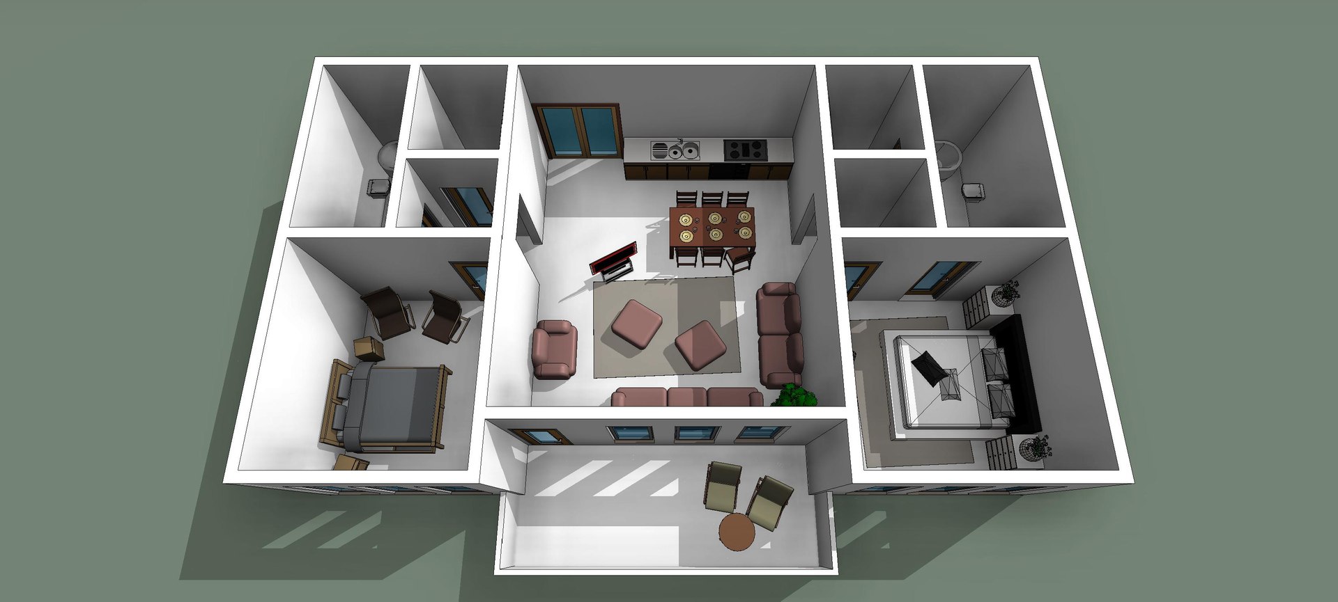 Two Bedrooms Apartment Model - TurboSquid 1948916