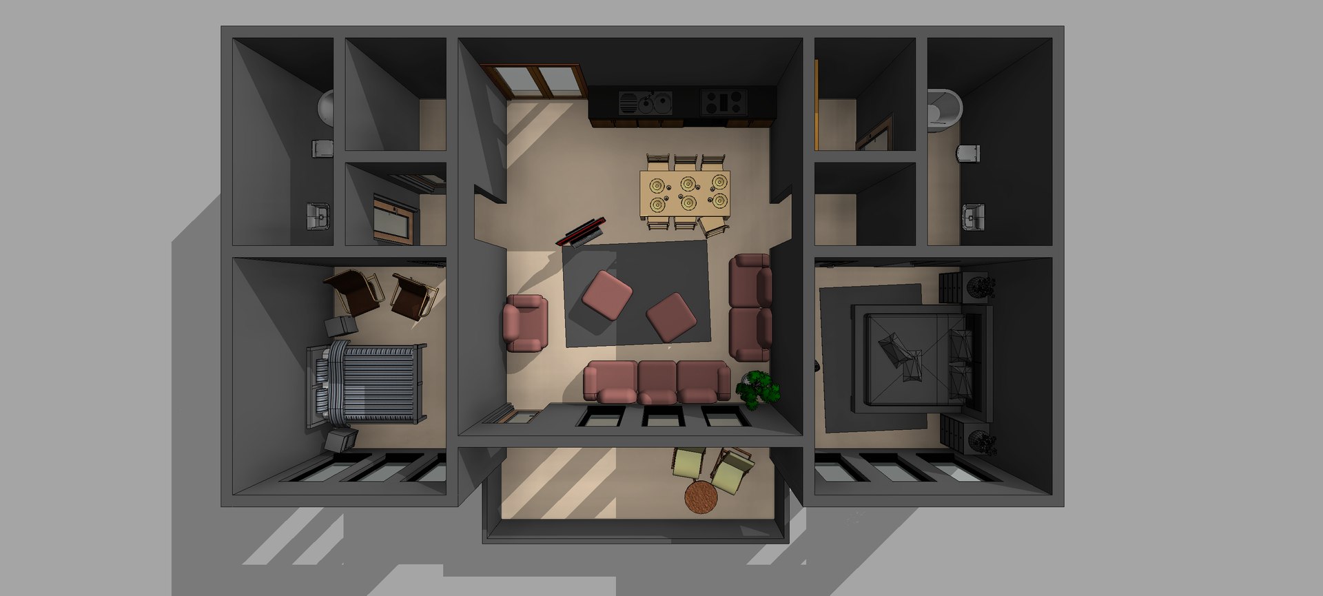 Two Bedrooms Apartment Model - TurboSquid 1948916