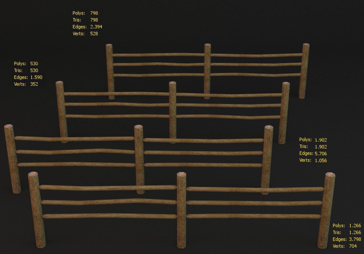 Low-poly Fence 3D Model - TurboSquid 1218166