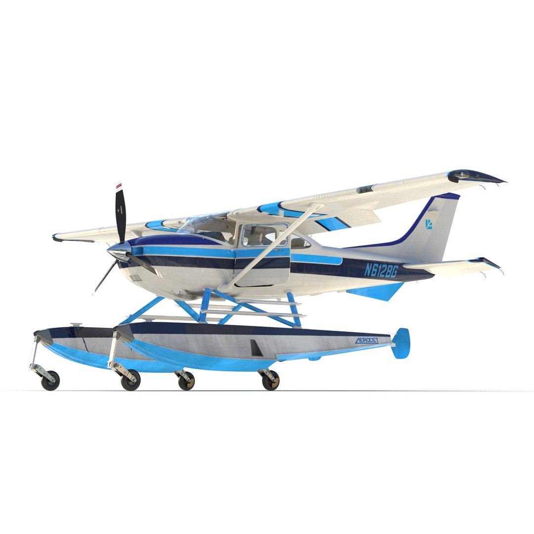 3d model cessna 182 skylane floats