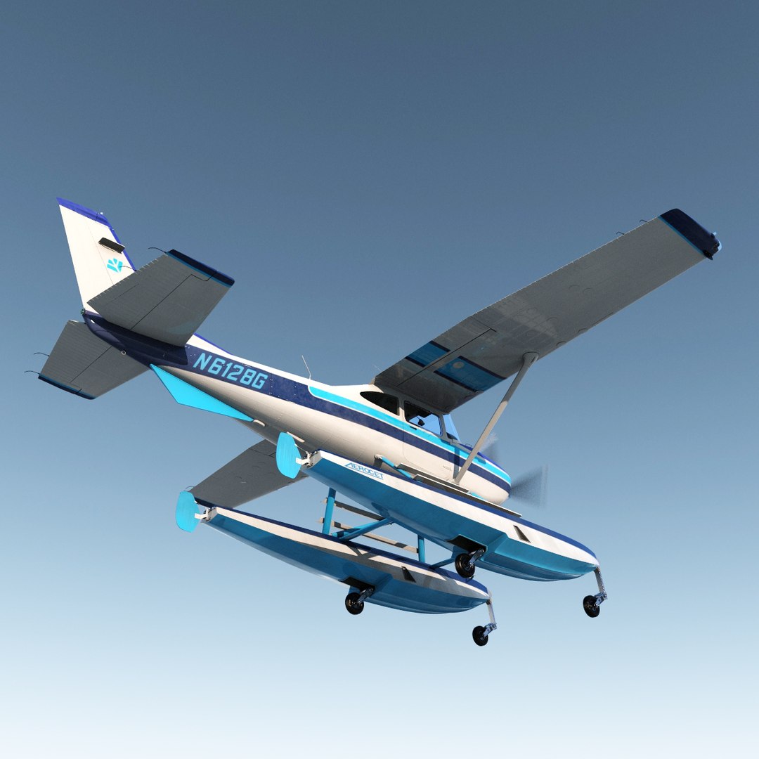 3d model cessna 182 skylane floats