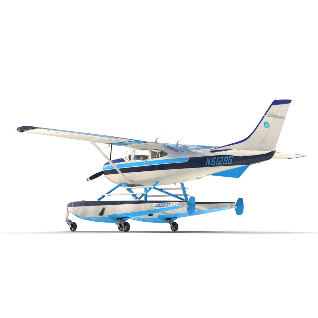 3d model cessna 182 skylane floats