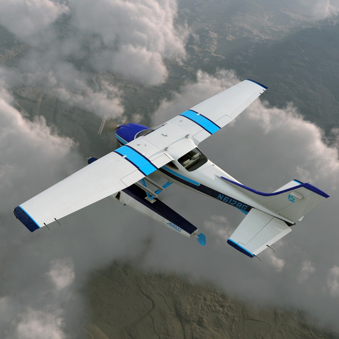 3d model cessna 182 skylane floats