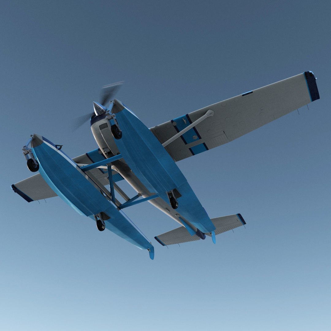 3d model cessna 182 skylane floats