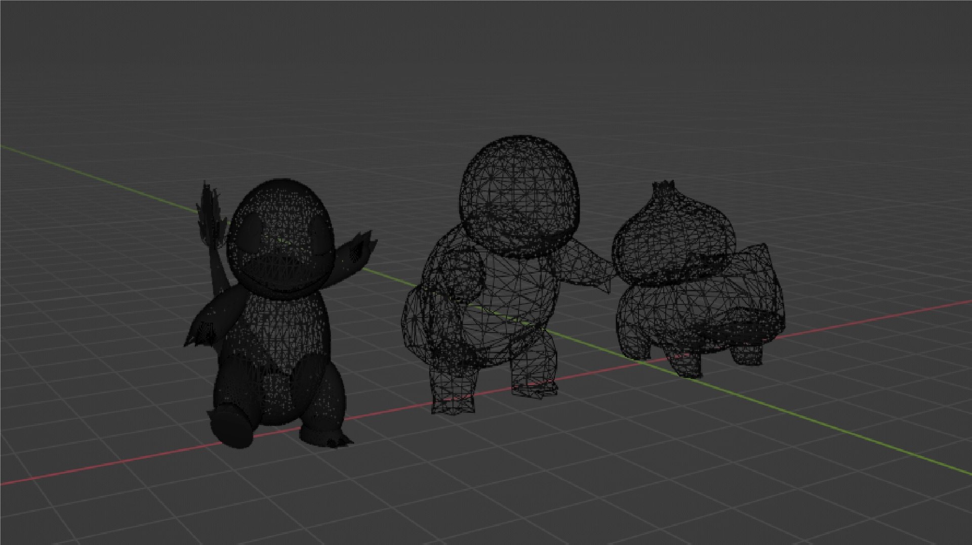 Pokemon Starter Pokemons 3D Model - TurboSquid 1909190