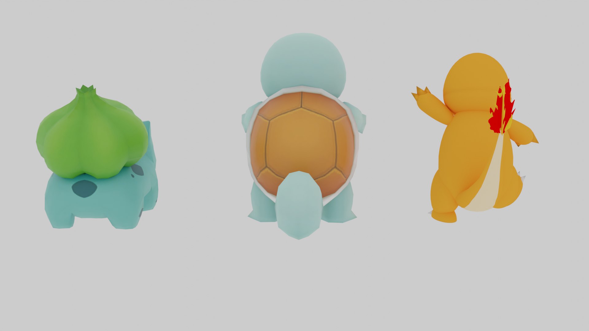 Pokemon Starter Pokemons 3D Model - TurboSquid 1909190