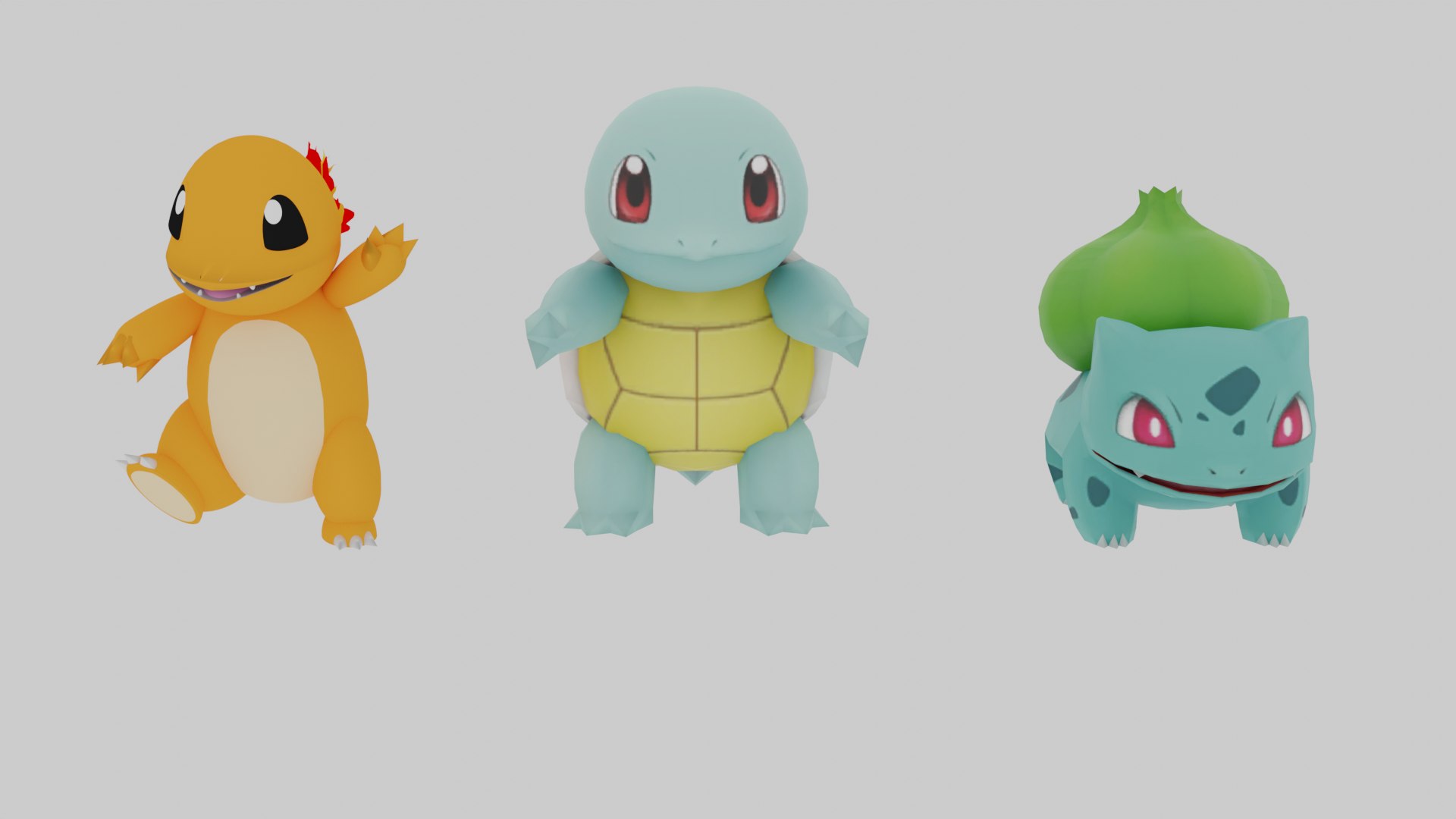 Pokemon Starter Pokemons 3D Model - TurboSquid 1909190