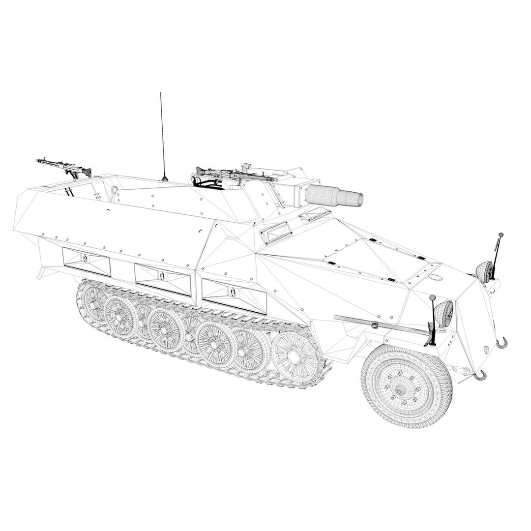 3D Sd Kfz 251 9 - TurboSquid 1390218
