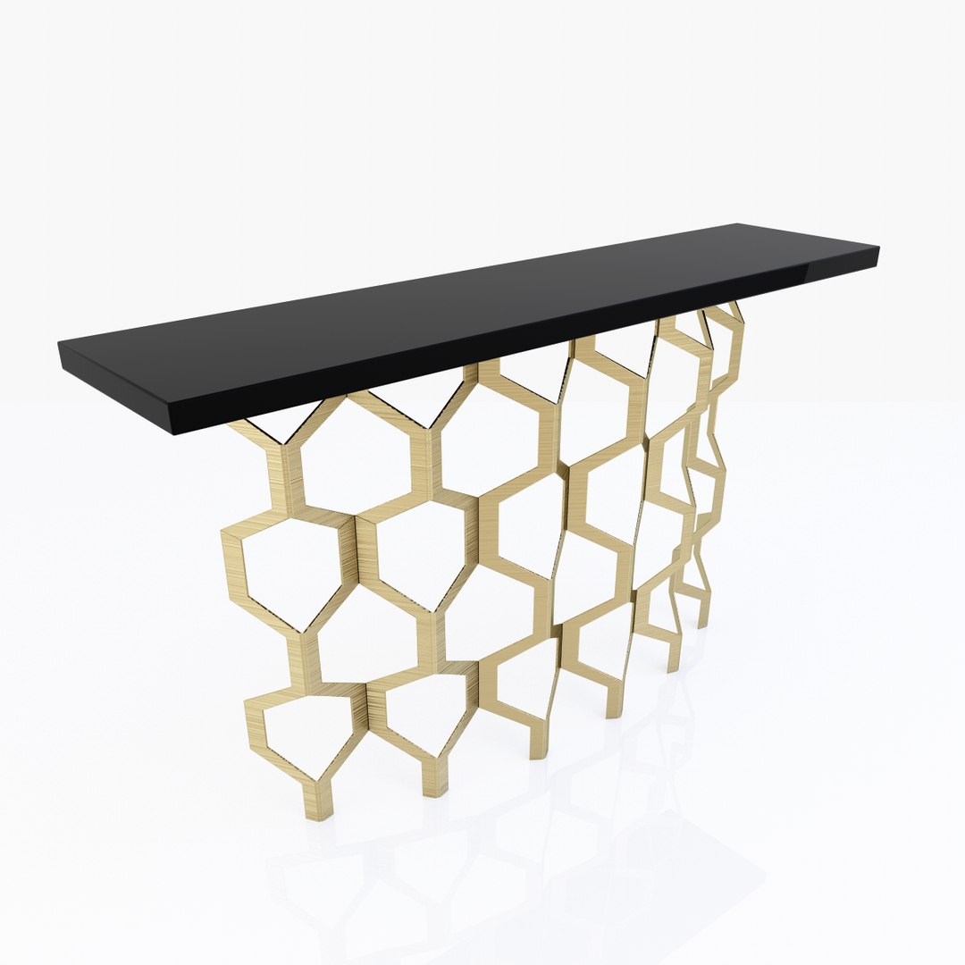 3d Model Porta Romana Honeycomb Console Table