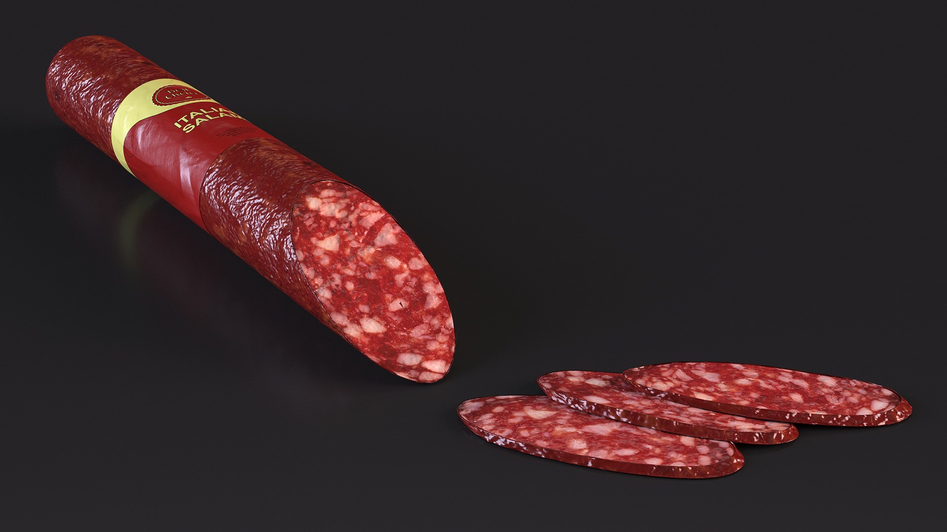 Sliced Salami Stick Model - TurboSquid 2185737