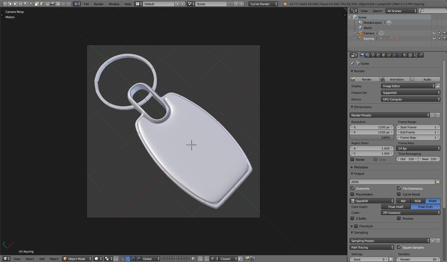 3d model keyring ring keys