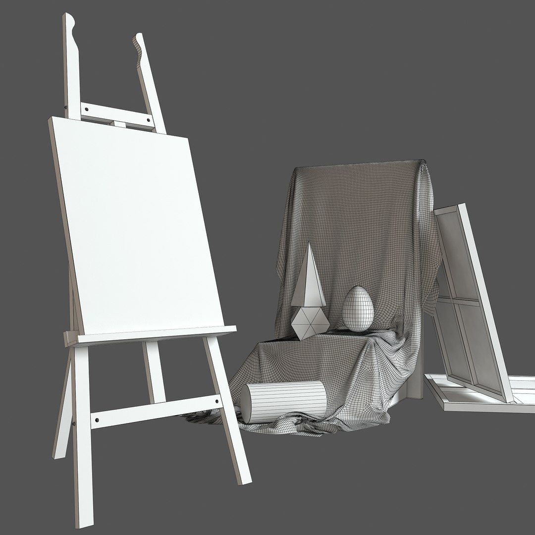 3d Model Easel Brauberg Composition Plaster