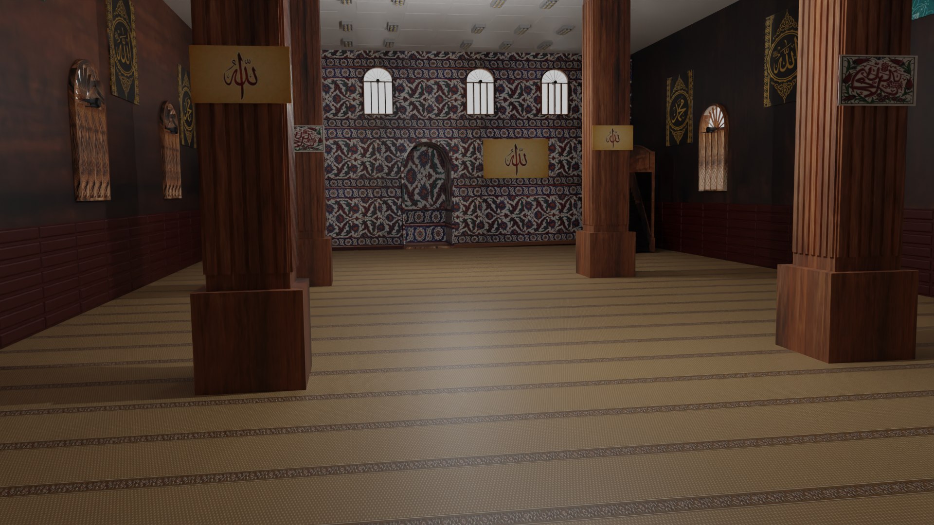 3D Mosque Interior Model - TurboSquid 2178921