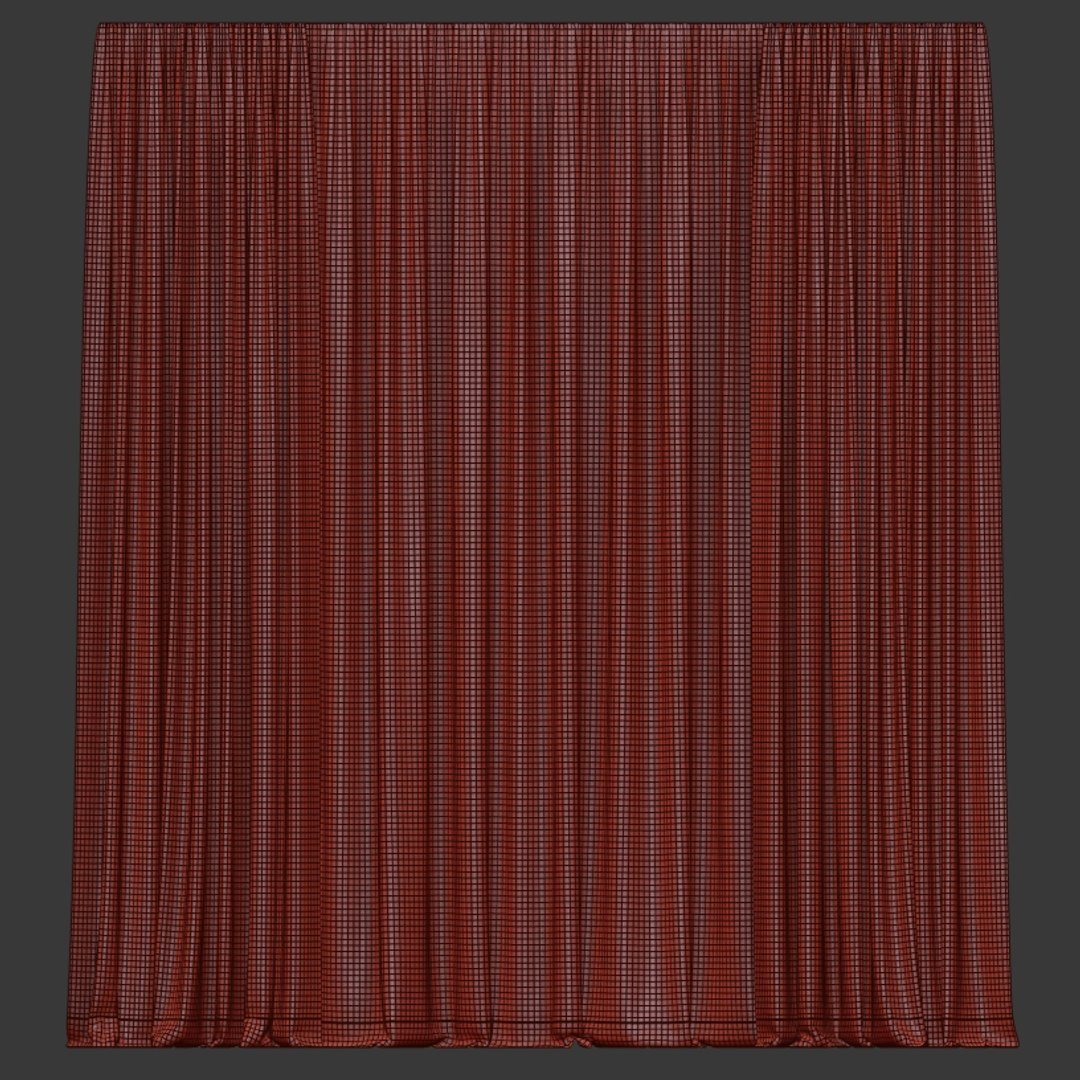 3D Model Curtain Tulle Black - TurboSquid 1408190