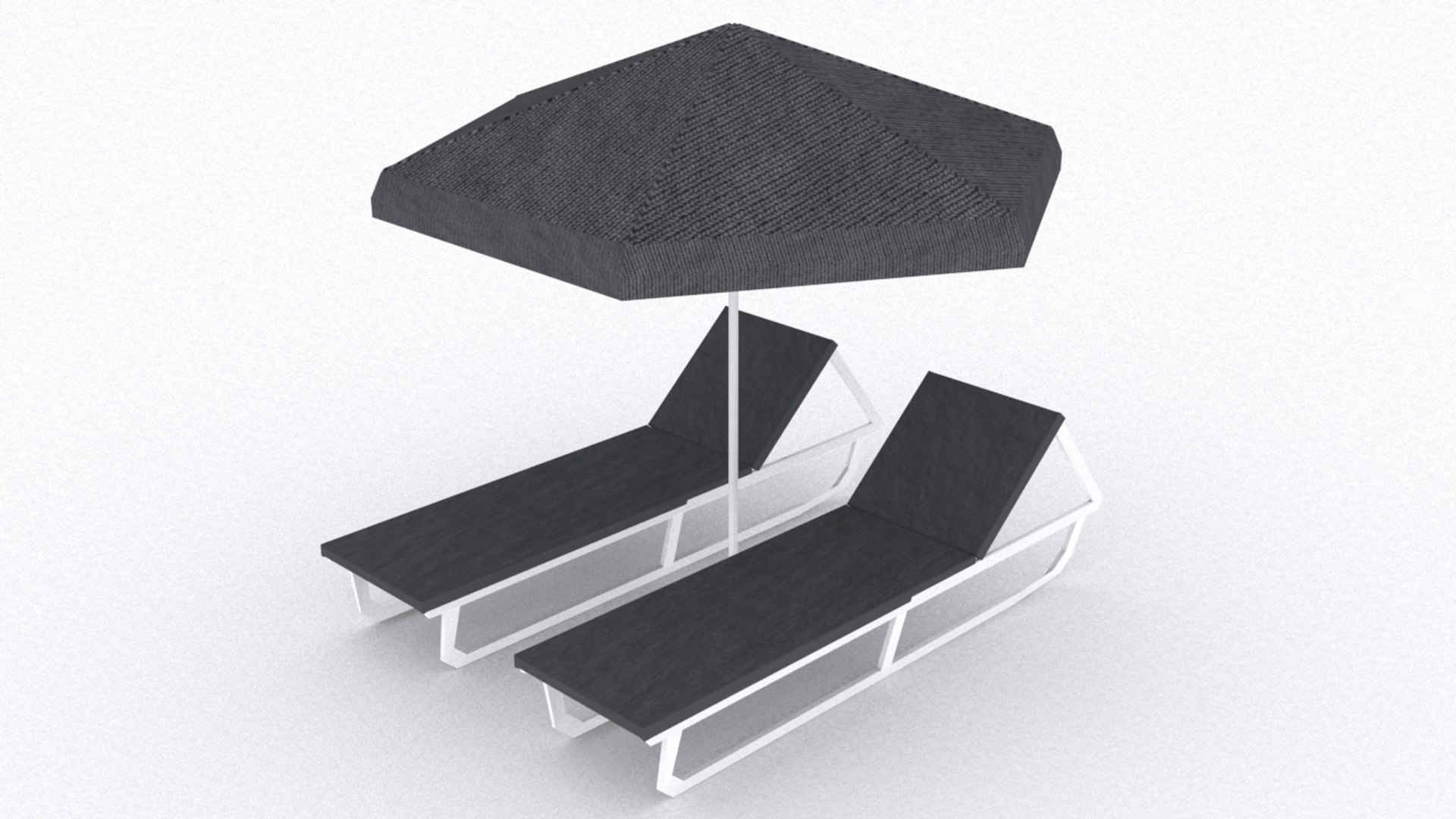 3d model swimming pool beach chair