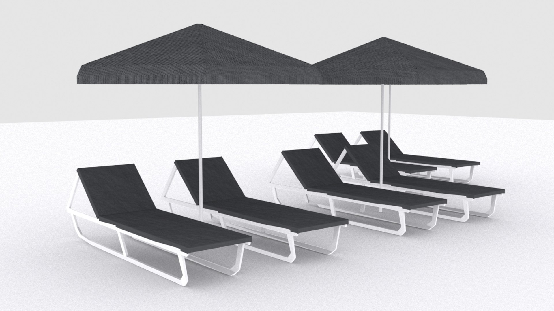 3d model swimming pool beach chair