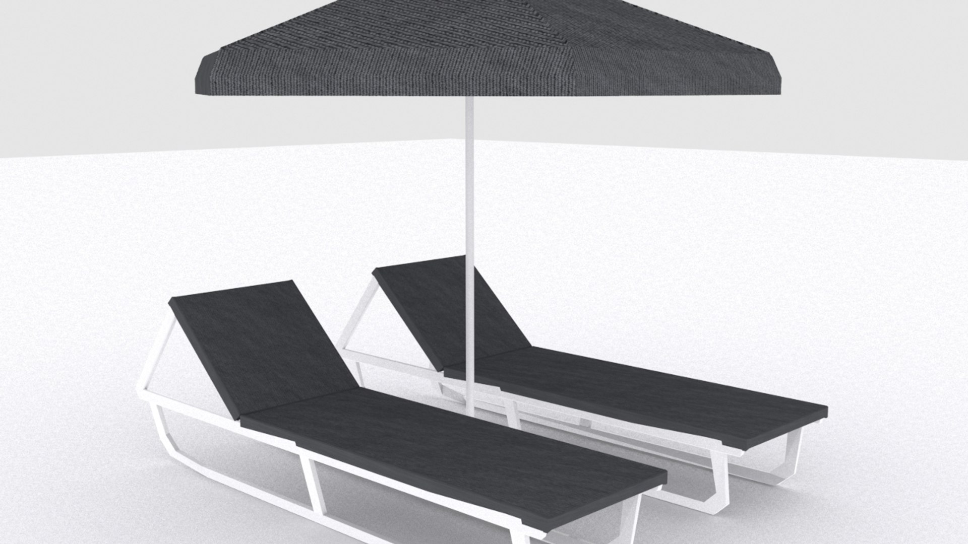 3d model swimming pool beach chair