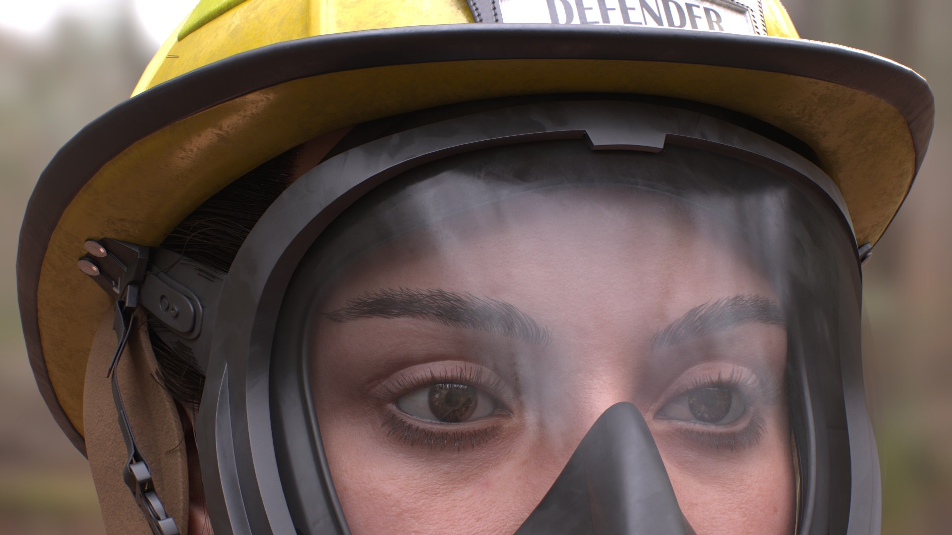 3D Womens Firefighter Head - TurboSquid 1913485