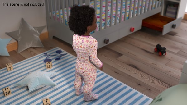 modelo 3d Niña negra de piel clara con mono completo de piel de pie - TurboSquid 2337723