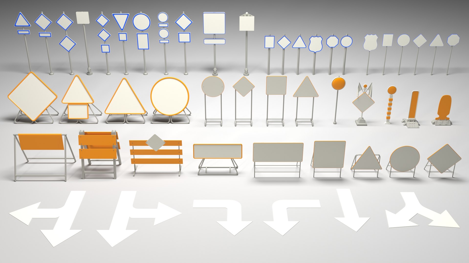 3D Road Signs - 51 Pieces - TurboSquid 1915620