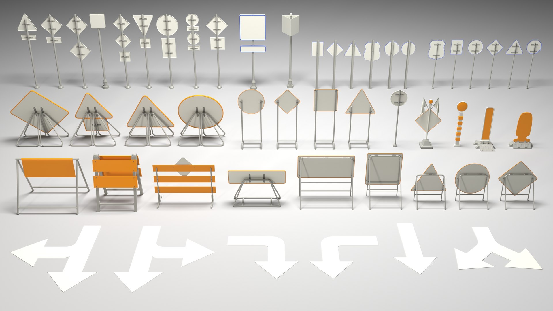3D Road Signs - 51 Pieces - TurboSquid 1915620