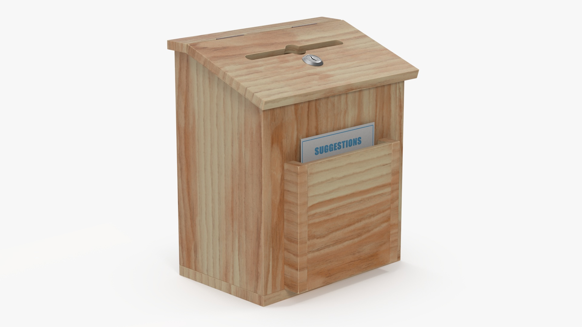 Natural Pinewood Ballot Comment Box With Card 3D Model - TurboSquid 2209232