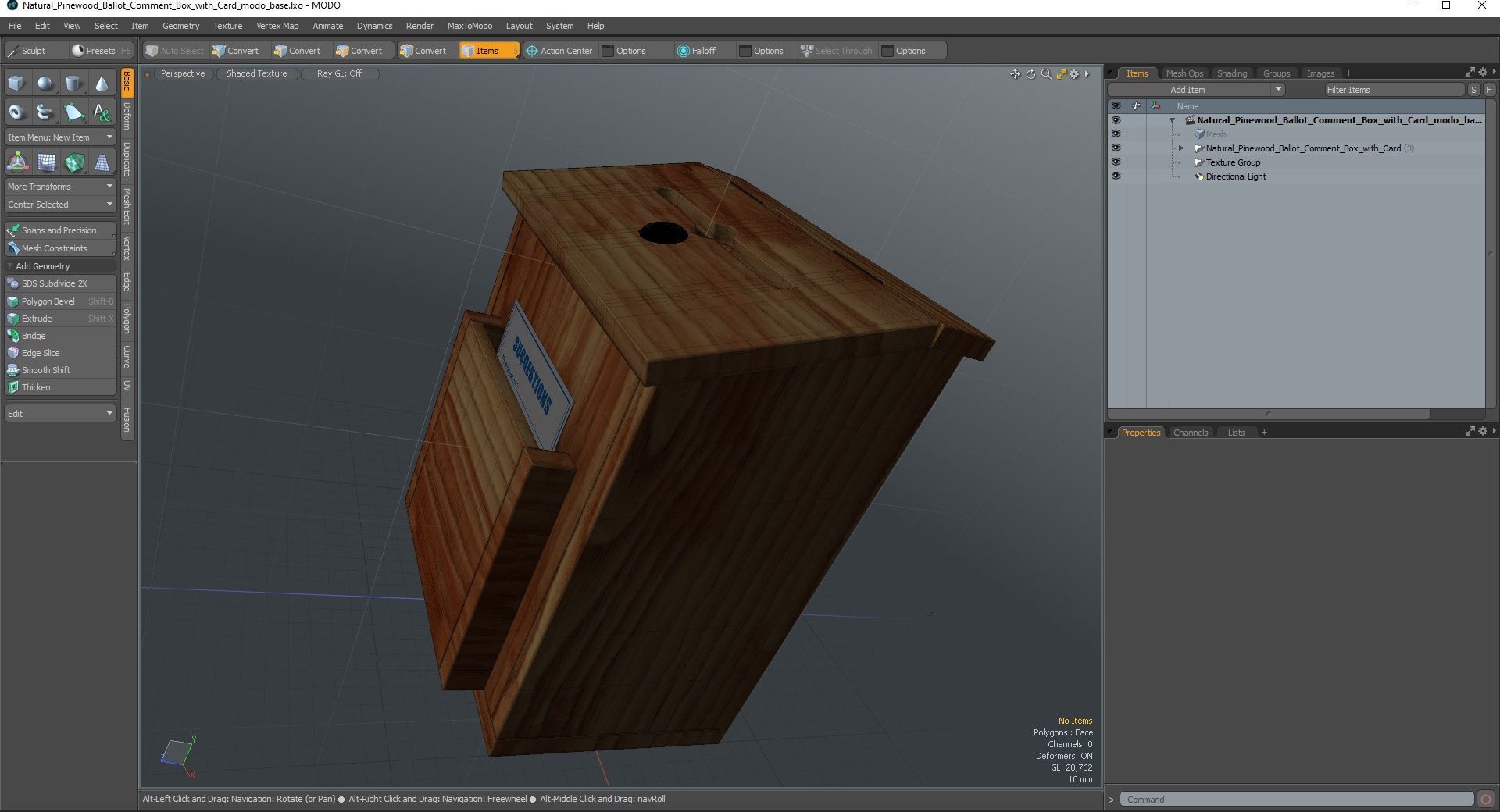 Natural Pinewood Ballot Comment Box With Card 3D Model - TurboSquid 2209232