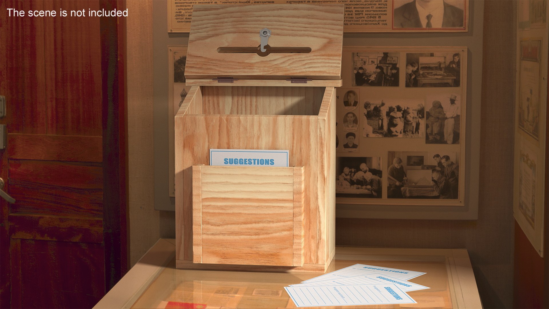 Natural Pinewood Ballot Comment Box With Card 3D Model - TurboSquid 2209232