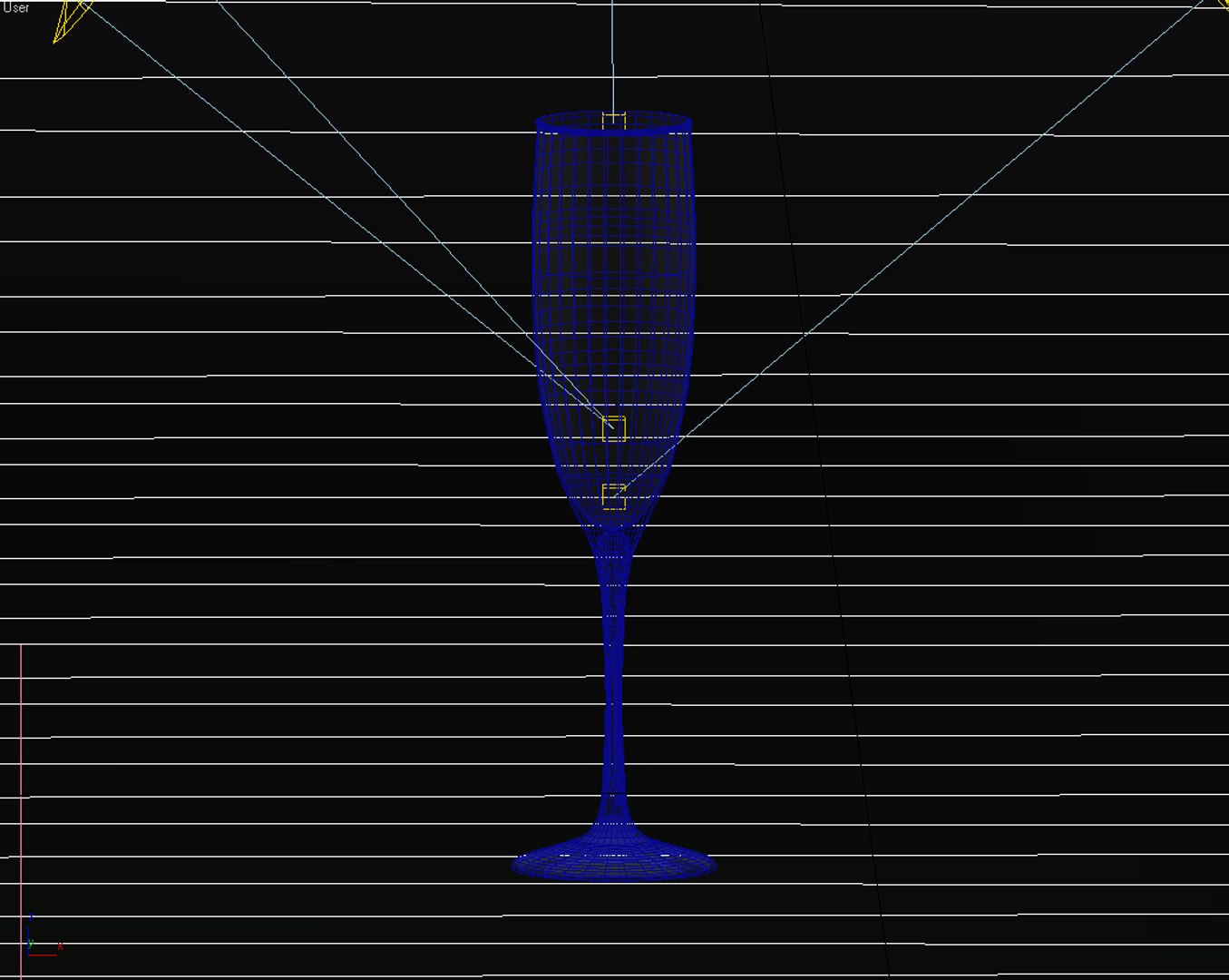 3d champagne glass model